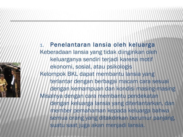 Peran keluarga dalam pembinaan lansia | PPT