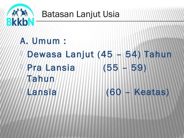 Peran keluarga dalam pembinaan lansia | PPT