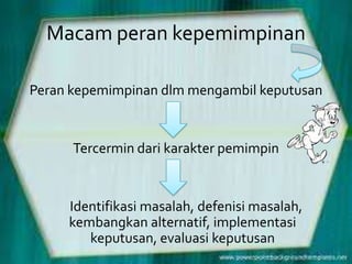 Peran kepemimpinan dalam pemberdayaan masy di puskesmas | PPTX