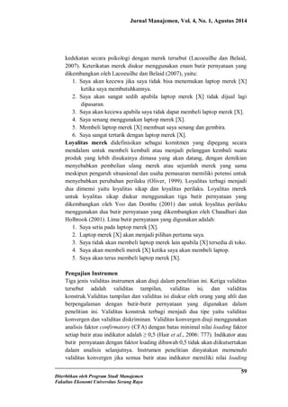 Peran keterikatan merek dalam membangun loyalitas pelanggan | PDF