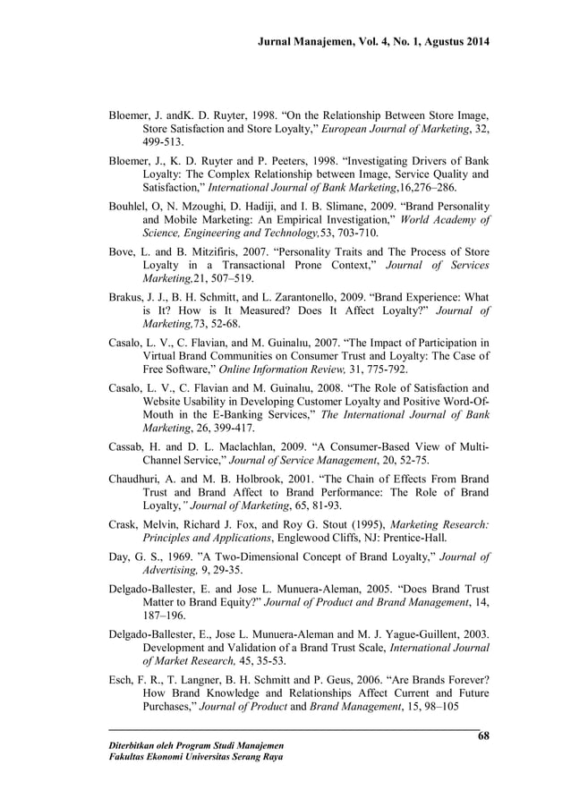 Peran keterikatan merek dalam membangun loyalitas pelanggan | PDF