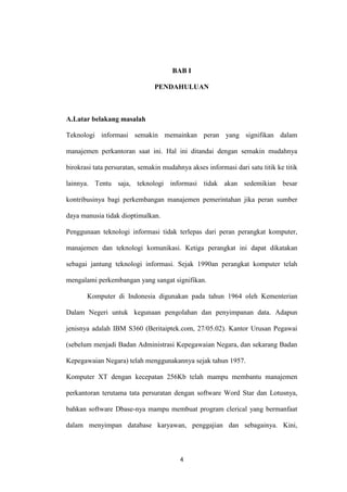 Peran komputer terhadap administrasi perkantoran kevin | DOCX