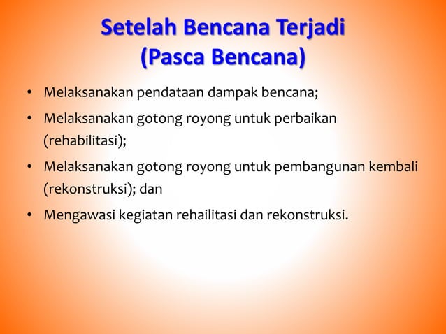 Peran Masyarakat dalam Penanggulangan Bencana | PPTX