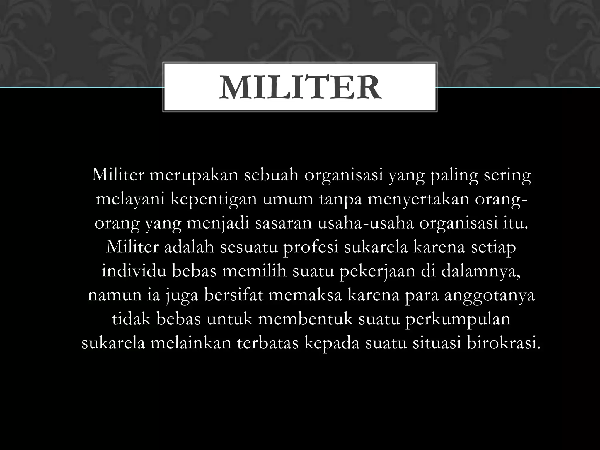 Peran militer dalam sistem politik | PPTX