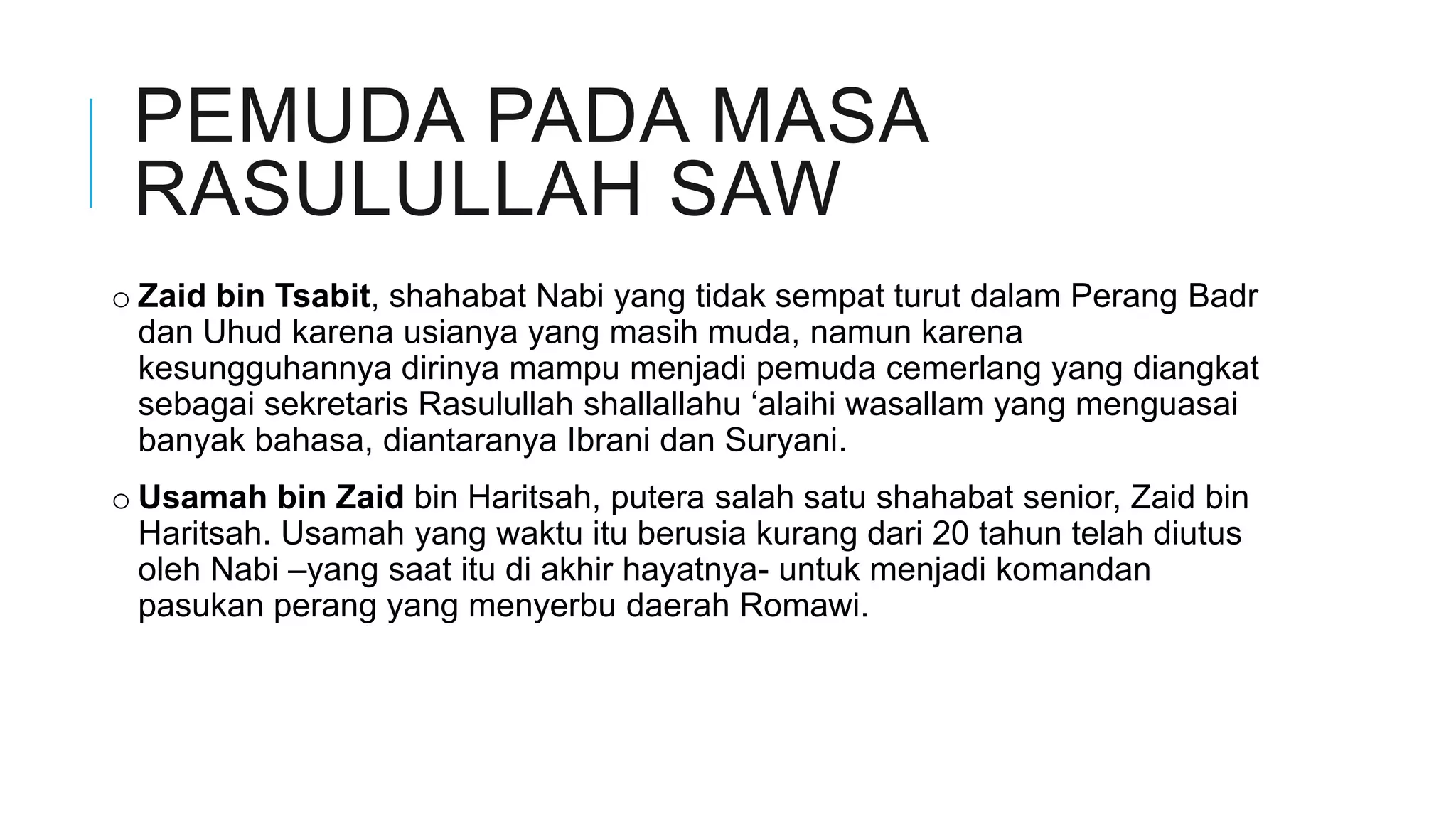 Peran pemuda islam dalam sejarah | PPTX