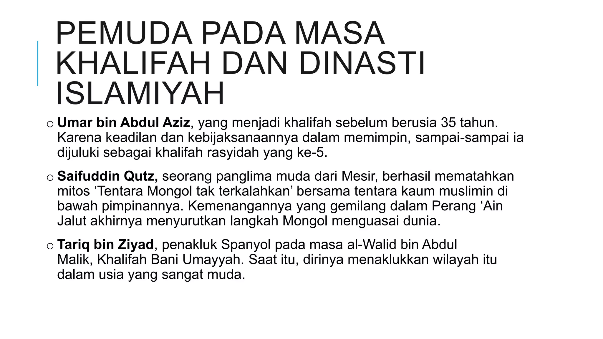 Peran pemuda islam dalam sejarah | PPTX