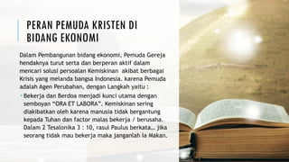 PERAN PEMUDA KRISTEN DALAM PEMBANGUNAN DI BIDANG EKONOMI.pptx