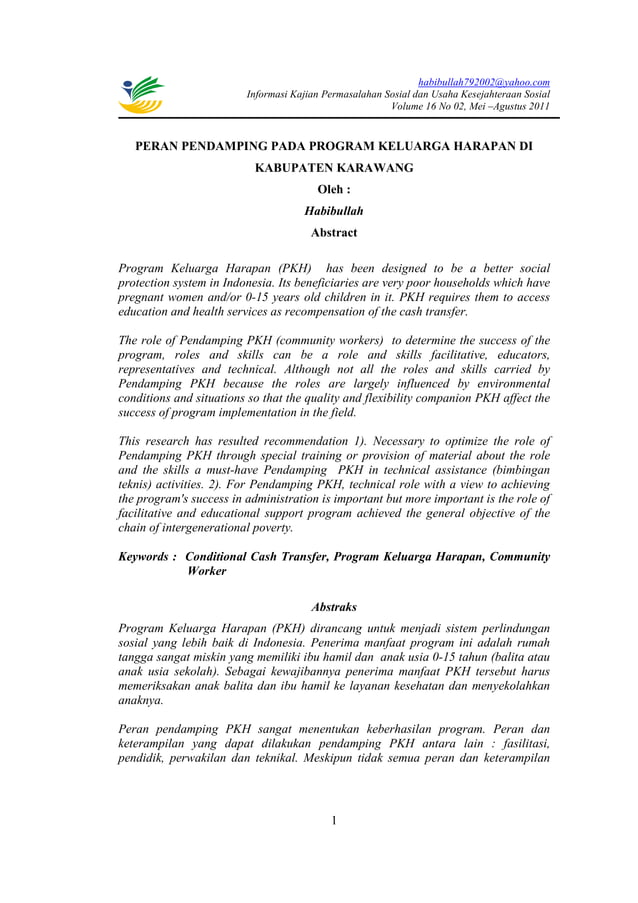 Peran pendamping pkh | PDF