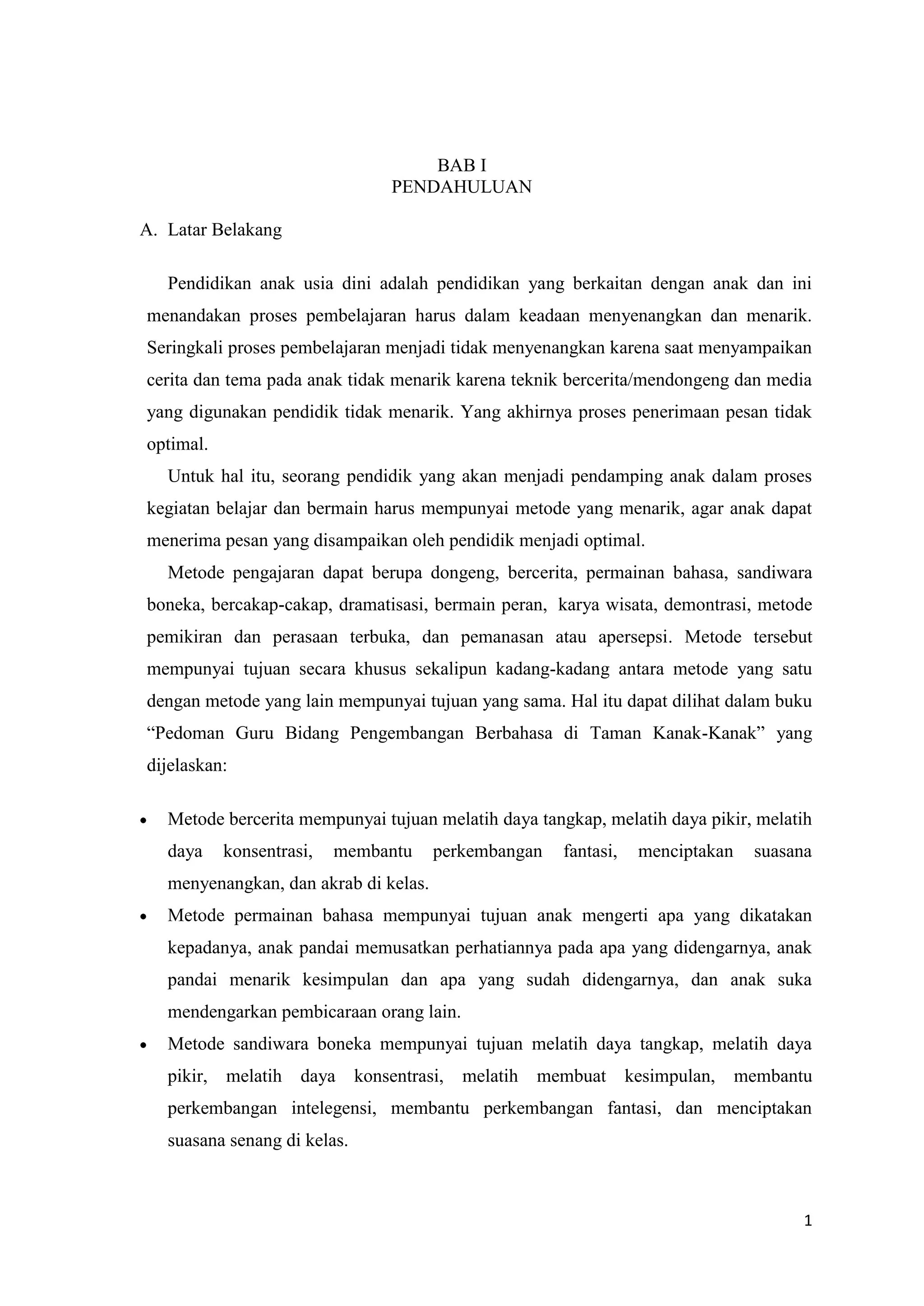 Peran pendidikan paud dalam membangun karakter anak bangsa | PDF