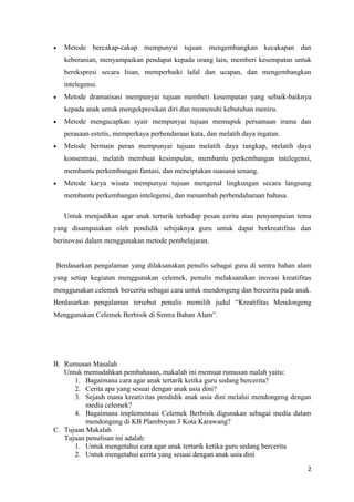 Peran pendidikan paud dalam membangun karakter anak bangsa | PDF