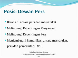 Dewan Pers_Peran Pers Mahasiswa | PPT