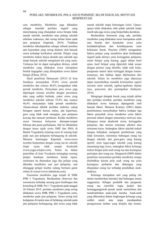 Peran pola asuh permisif, iklim sekolah, dan motivasi berprestasi terhadap perilaku membolos ...