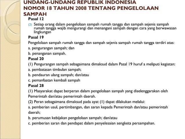 Peran serta masyarakat dalam pengelolaan sampah | PPT