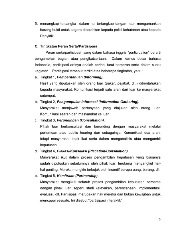 Peran serta masyarakat mitra polhut dalam pengamanan hutan | PDF