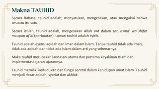 PERAN TAUHID DALAM KEHIDUPAN; urgensi dll.pptx