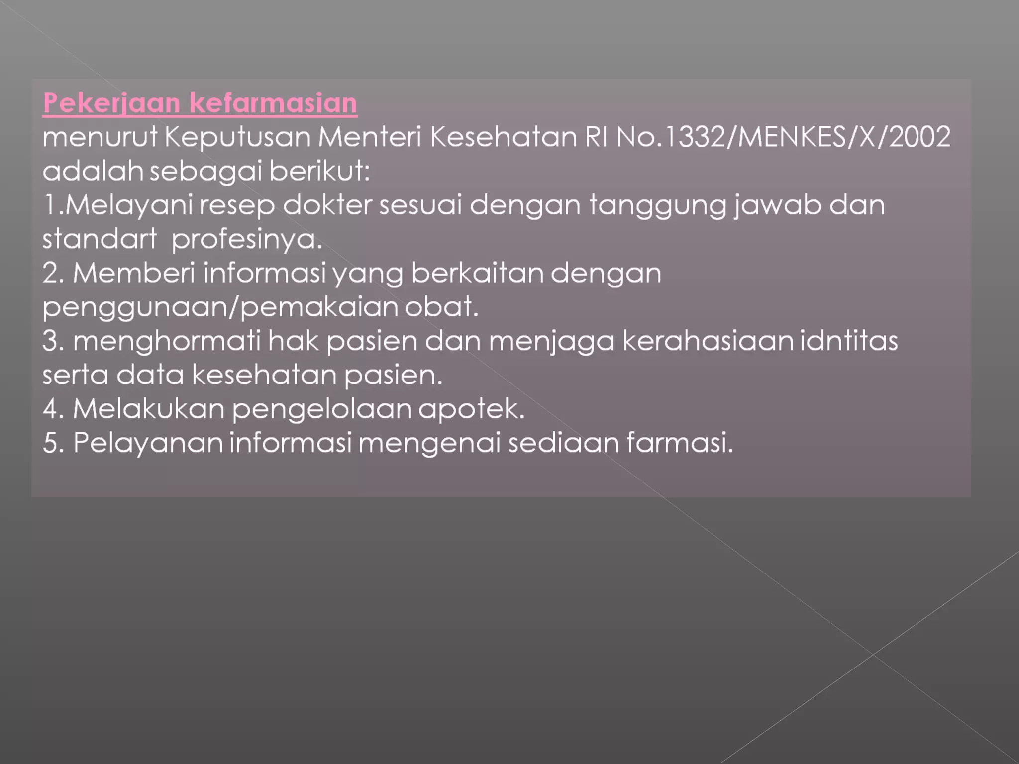 Tenaga Teknis Kefarmasian & Apotek | PPT