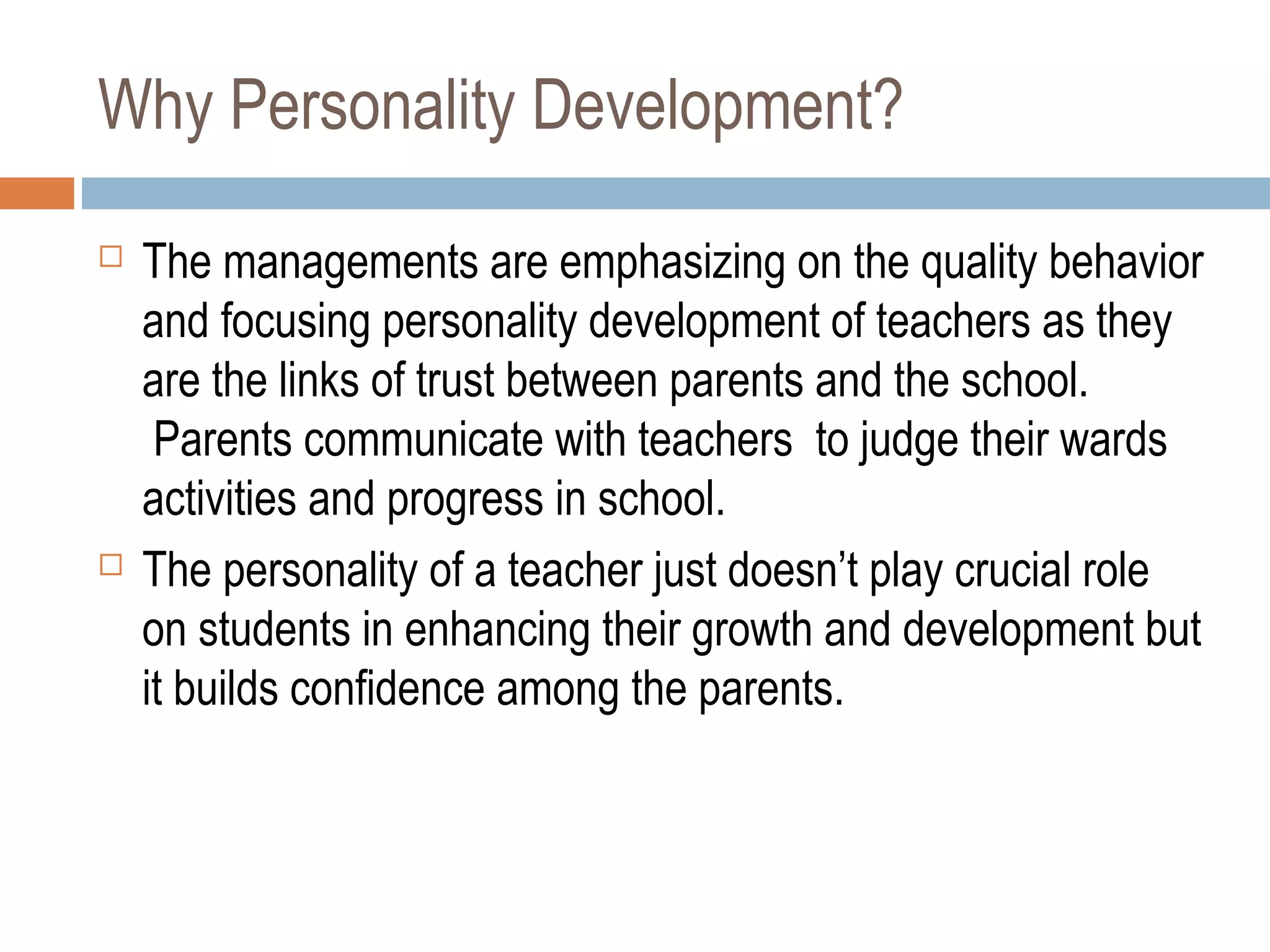 Personality development for teachers | PPT