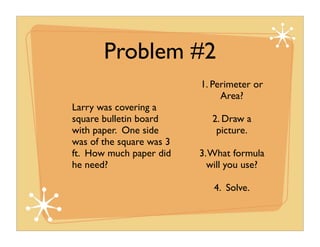 Perimeter and Area Word Problems | PDF