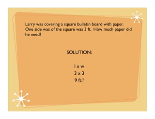 Perimeter and Area Word Problems | PDF