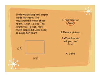 Perimeter and Area Word Problems | PDF