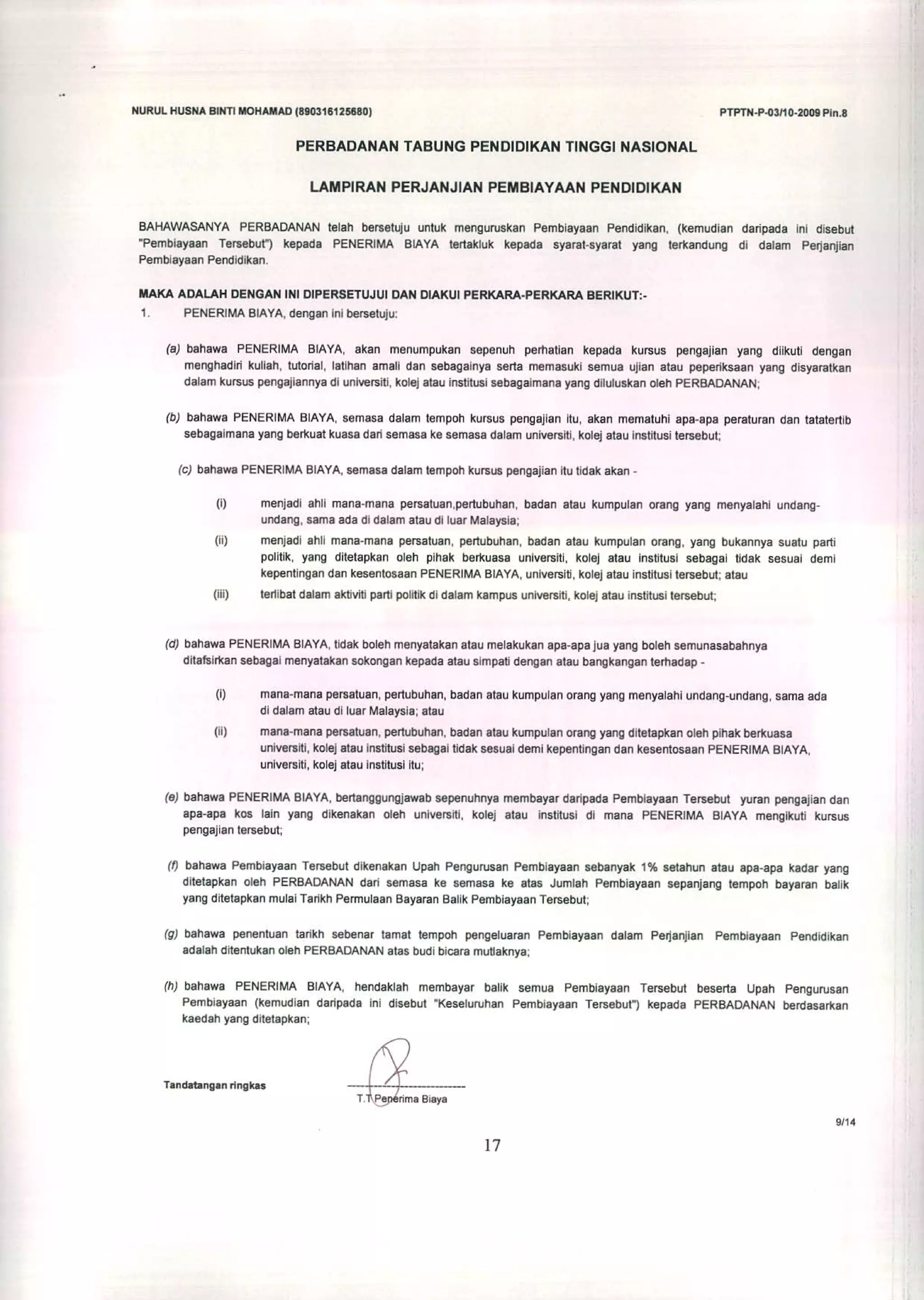 Peraturan am mengisi dokumen perjanjian | PDF