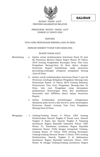 peraturan-bupati-tanah-laut-nomor-25-tahun-2020-tentang-tata-cara-pengadaan-barang-jasa-di-desa ...