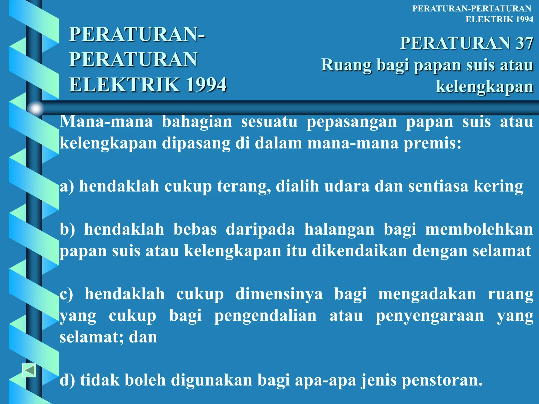 peraturan elektrik1994 dan akta bekalan elektrik 1990.ppt