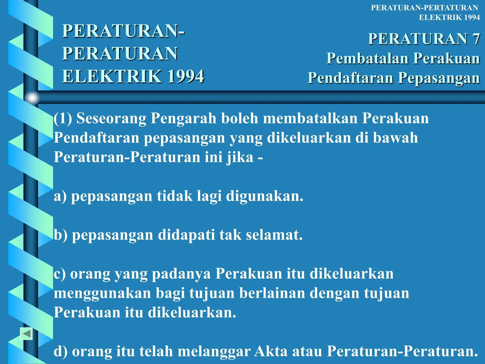 peraturan elektrik1994 dan akta bekalan elektrik 1990.ppt