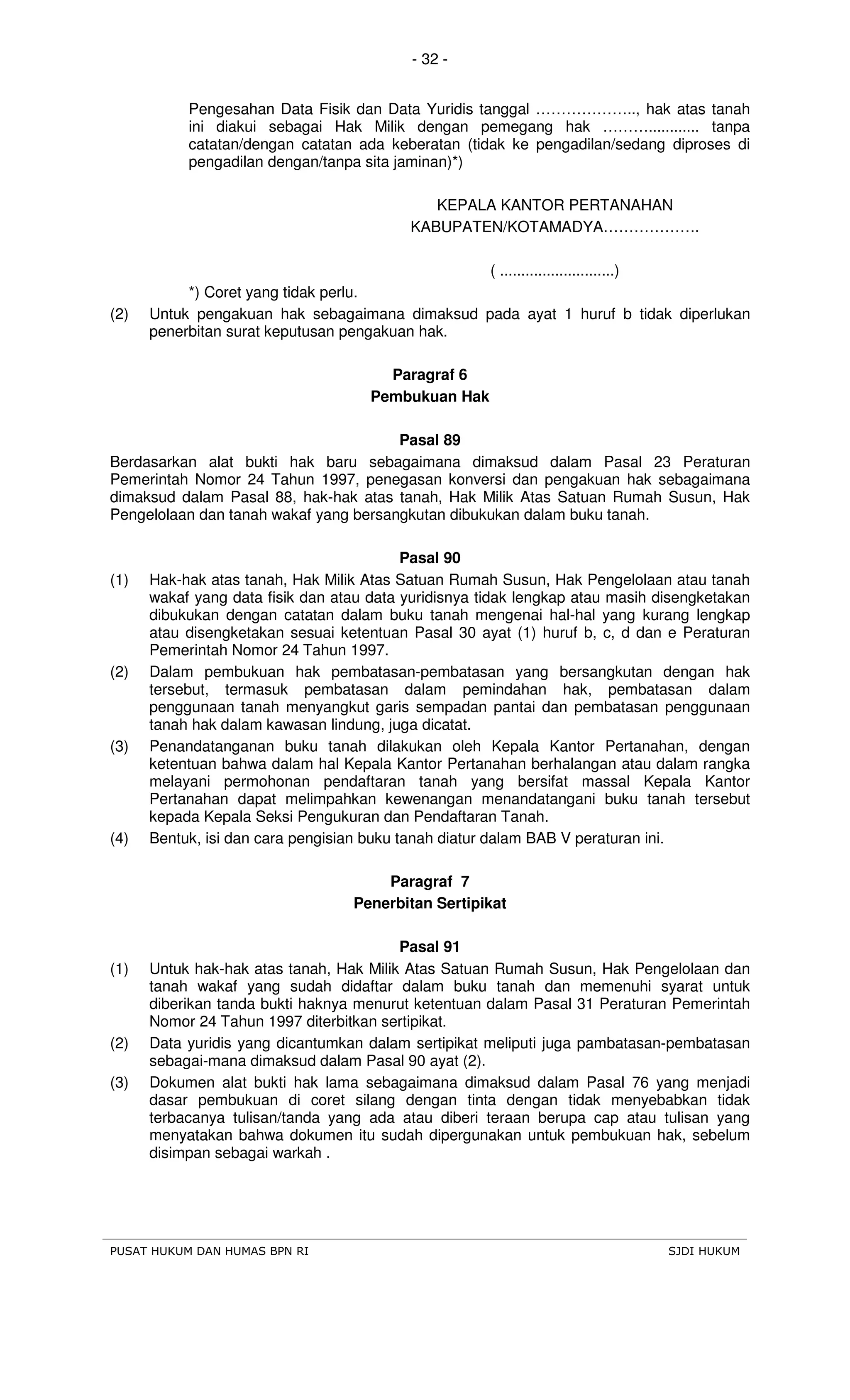 Peraturan menteri-negara-agraria-nomor-3-tahun-1997 | PDF
