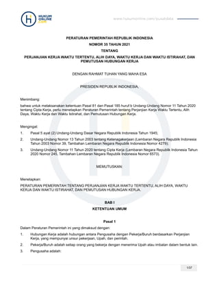 Peraturan-Pemerintah-Nomor-35-tahun-2021-Perjanjian-Kerja-Waktu ...