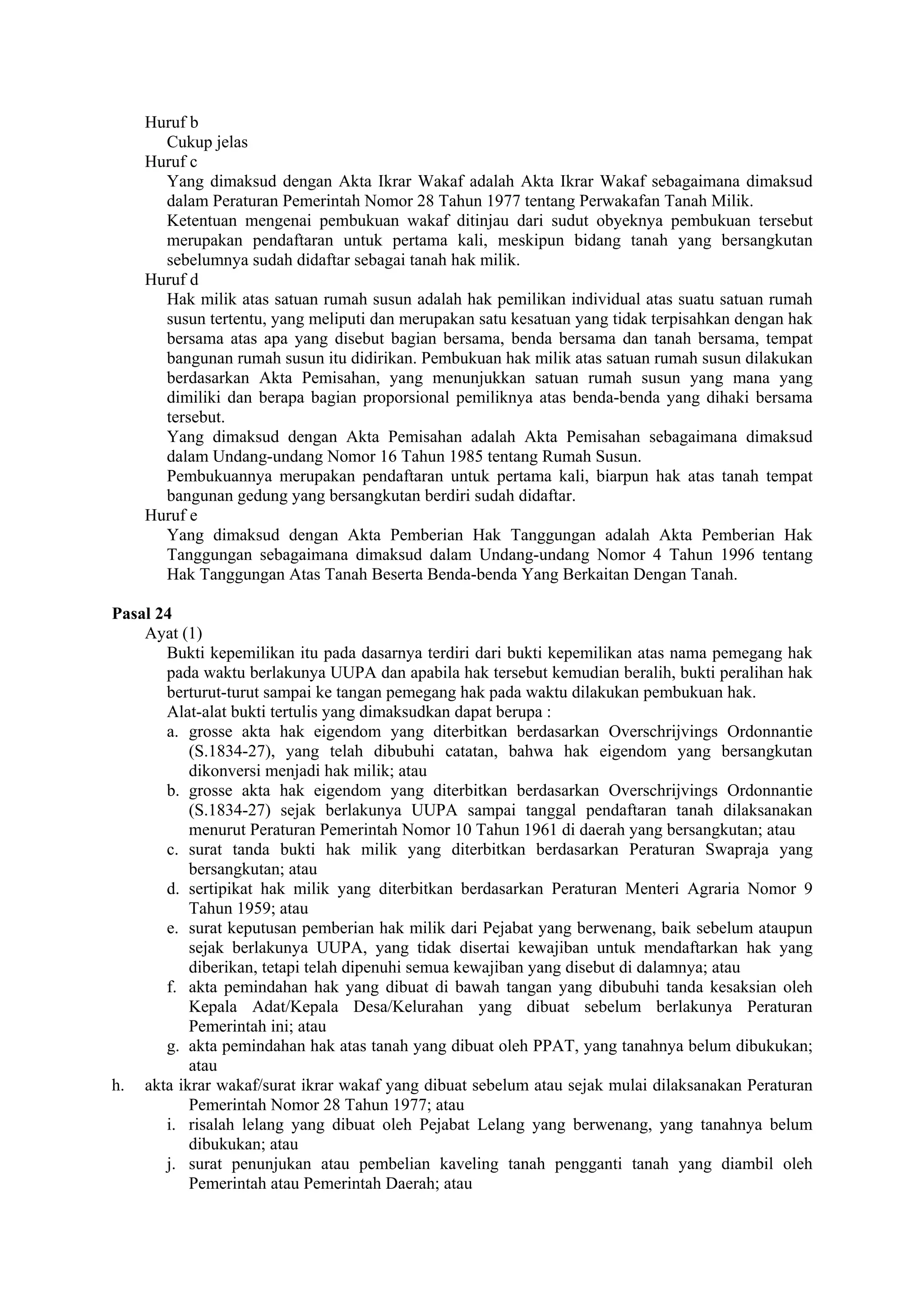 Peraturan Pemerintah Republik Indonesia No 24 Tahun 1997 | PDF