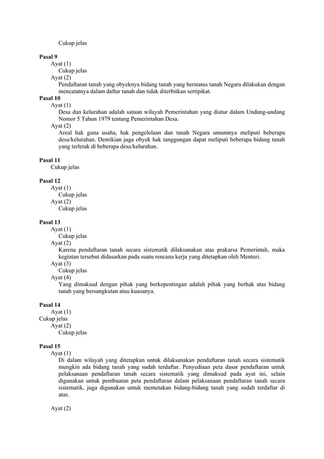 Peraturan Pemerintah Republik Indonesia No 24 Tahun 1997 | PDF