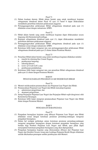 Peraturan Pemerintah No. 11 Tahun 2011 tentang Tata Cara Pengadaan Pinjaman Luar Negeri dan ...