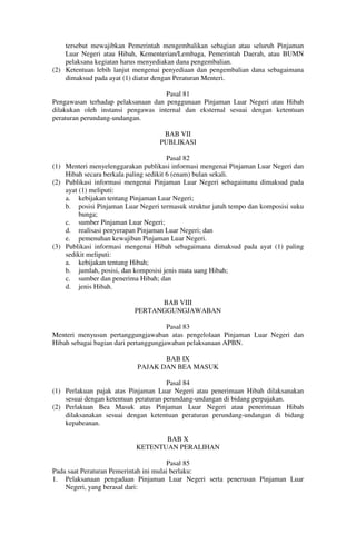 Peraturan Pemerintah No. 11 Tahun 2011 tentang Tata Cara Pengadaan Pinjaman Luar Negeri dan ...