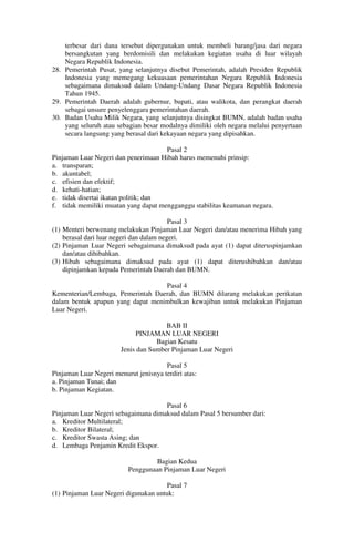 Peraturan Pemerintah No. 11 Tahun 2011 tentang Tata Cara Pengadaan Pinjaman Luar Negeri dan ...