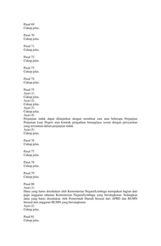 Peraturan Pemerintah No. 11 Tahun 2011 tentang Tata Cara Pengadaan Pinjaman Luar Negeri dan ...