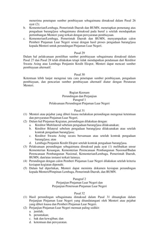 Peraturan Pemerintah No. 11 Tahun 2011 tentang Tata Cara Pengadaan Pinjaman Luar Negeri dan ...