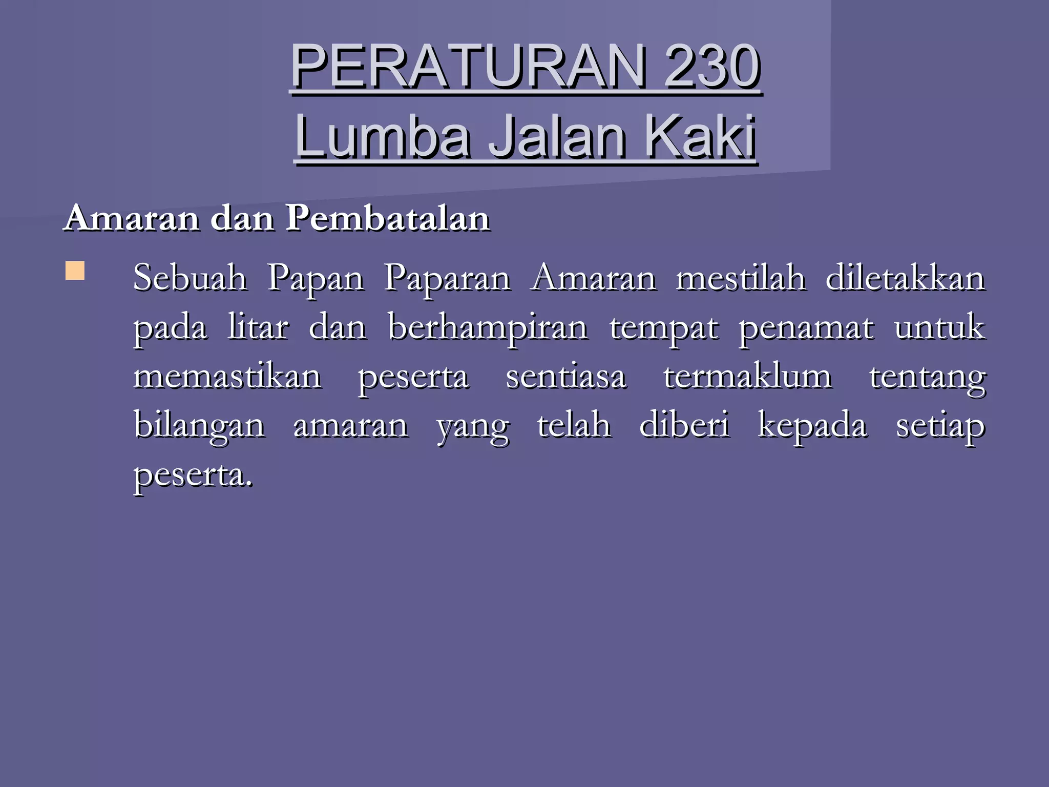 Peraturan 230 | PPT