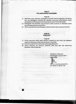 Peraturan akademik unm | PDF