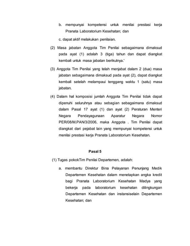 Peraturan Bersama Pranata Laboratorium Kesehatan | DOCX