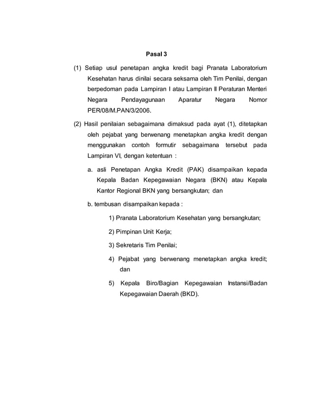 Peraturan Bersama Pranata Laboratorium Kesehatan | DOCX