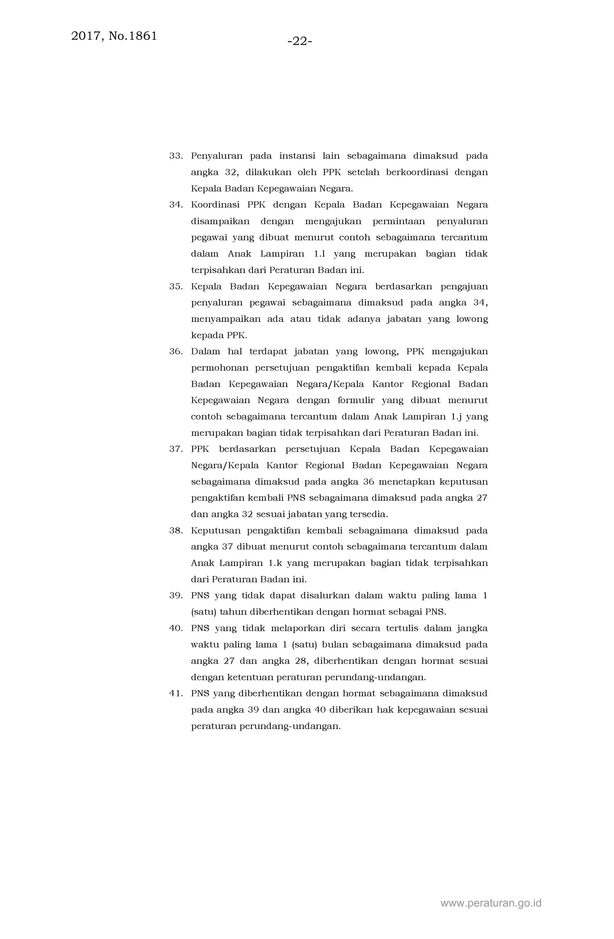 Peraturan BKN Nomor 24 Tahun 2017 tentang Tata Cara Pemberian Cuti ...