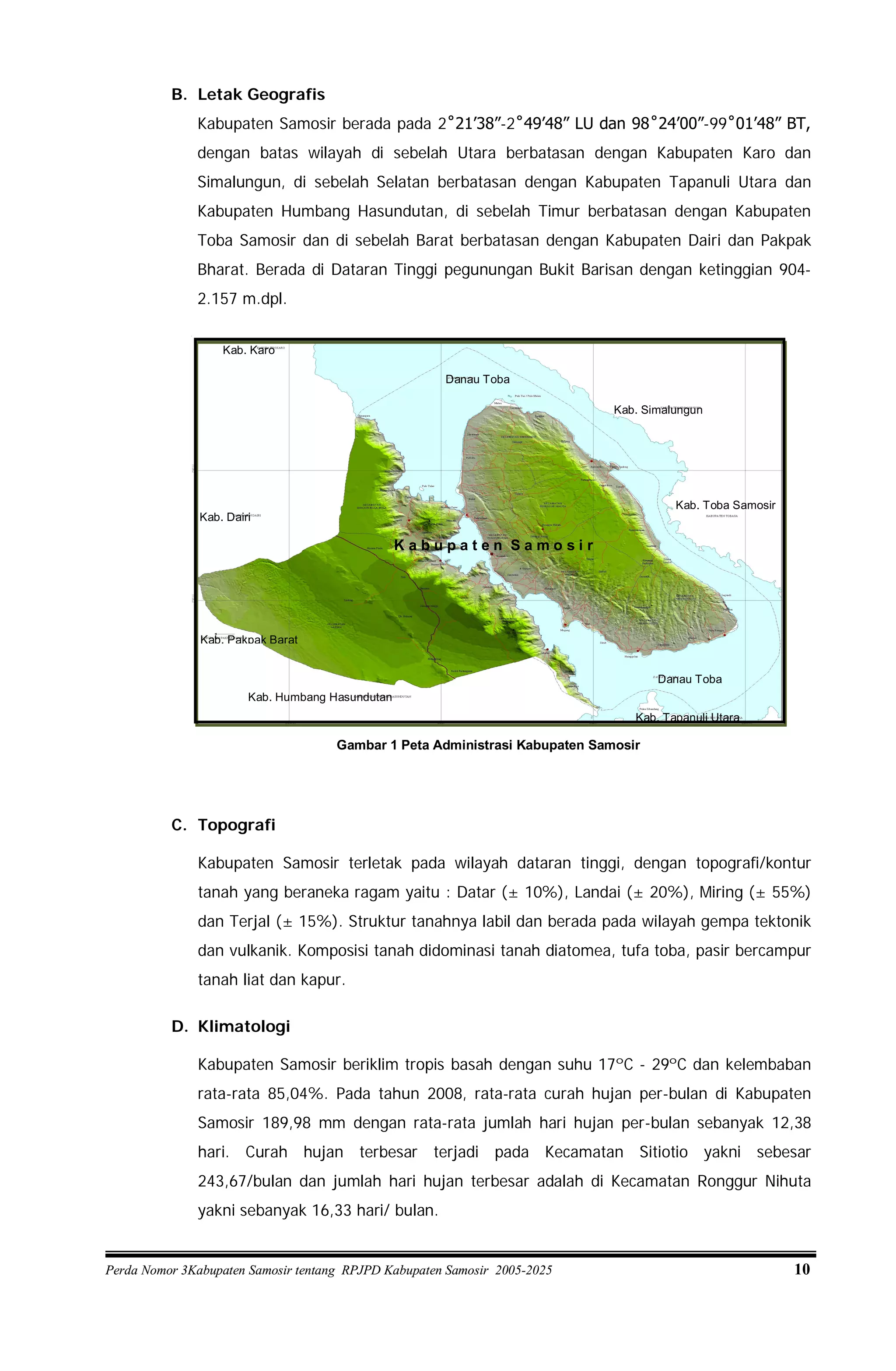 PERATURAN DAERAH KABUPATEN SAMOSIR TENTANG RENCANA PEMBANGUNAN JANGKA ...
