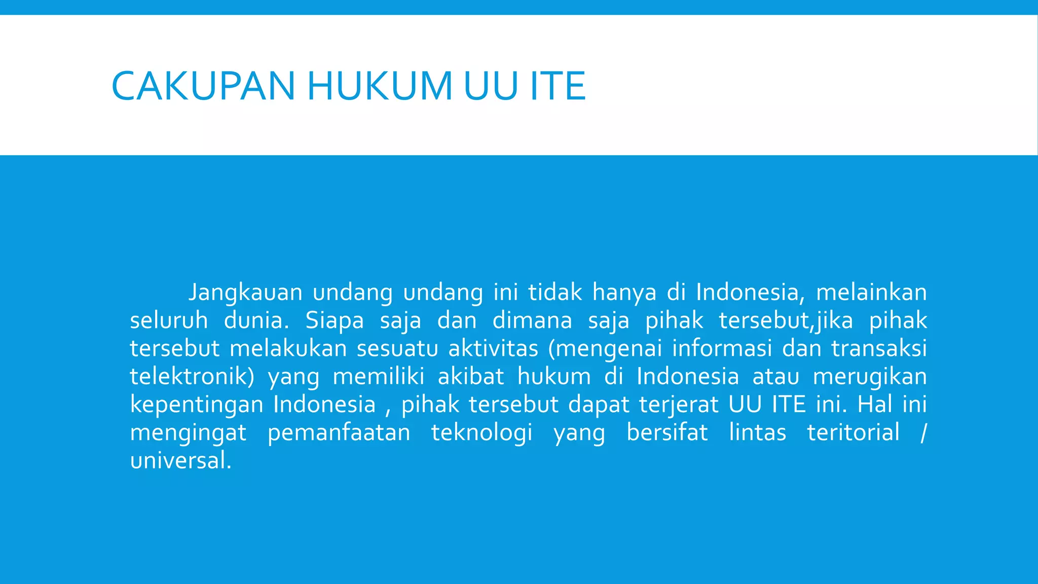 Peraturan Dan Regulasi UU ITE | PPT