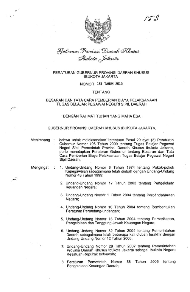 Besaran dan Tata Cara Pembiayaan Pelaksanaan Tugas Belajar PNS Daerah ...