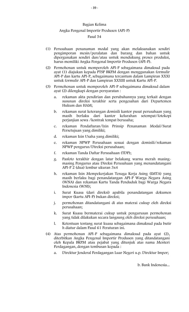 Peraturan kepala bkpm no. 12 tahun 2009 tentang pedoman dan tata cara permohonan penanaman modal ...