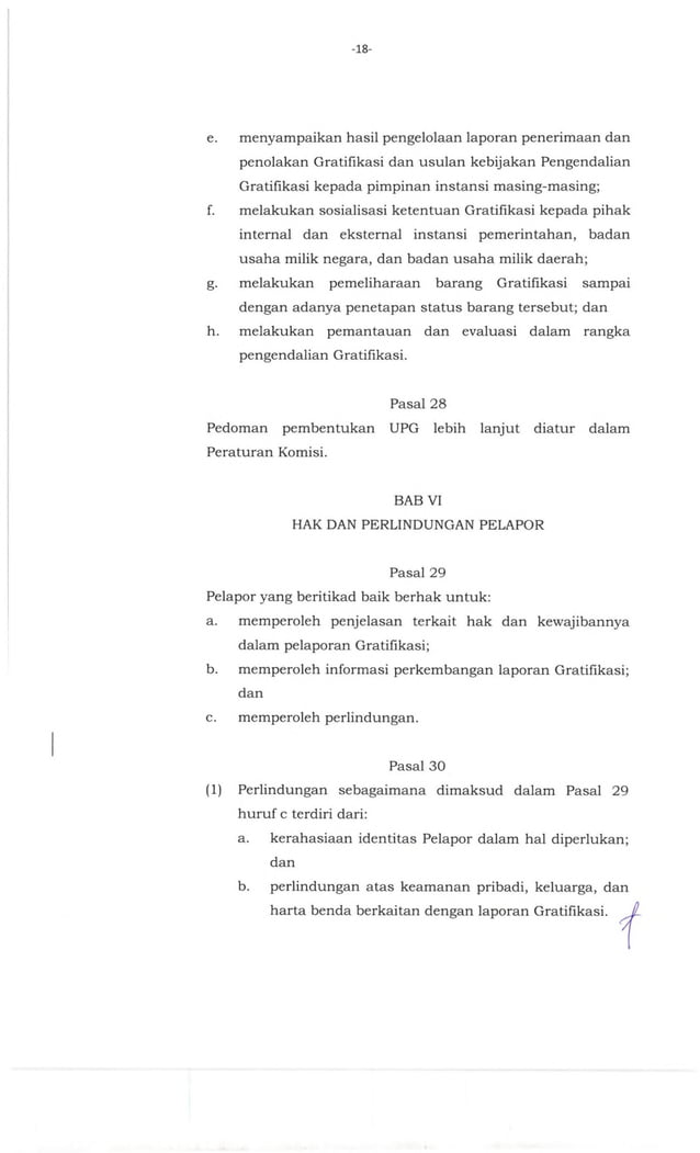 Peraturan KPK no 2 tahun 2019 tentang pelaporan gratifikasi | PDF