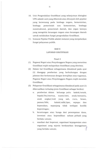 Peraturan KPK no 2 tahun 2019 tentang pelaporan gratifikasi | PDF