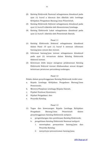 Peraturan LKPP Nomor 9 Tahun 2021 TENTANG TOKO DARING DAN KATALOG ...