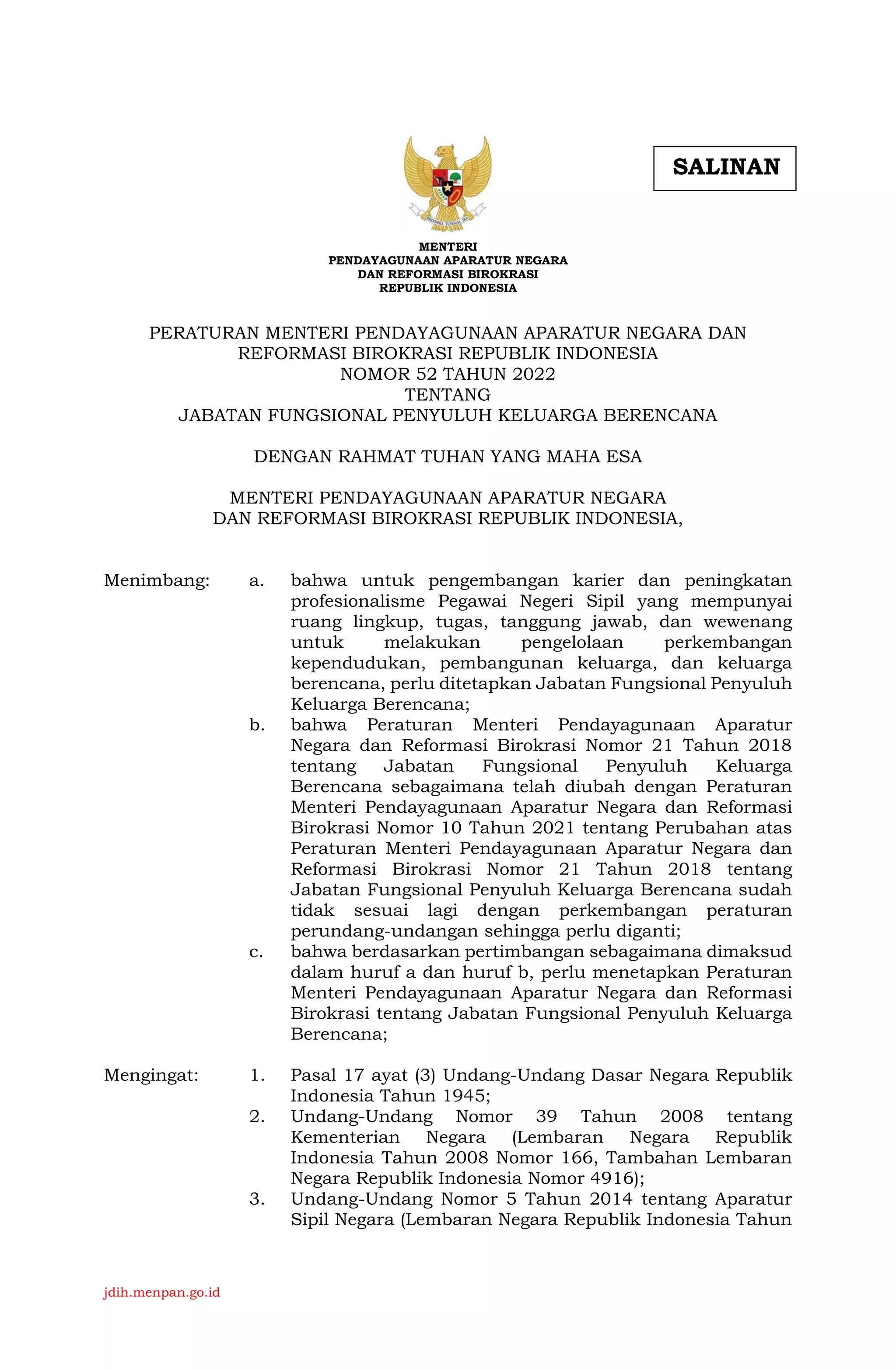 Peraturan Menteri PAN RB No 52 Tahun 2022.pdf